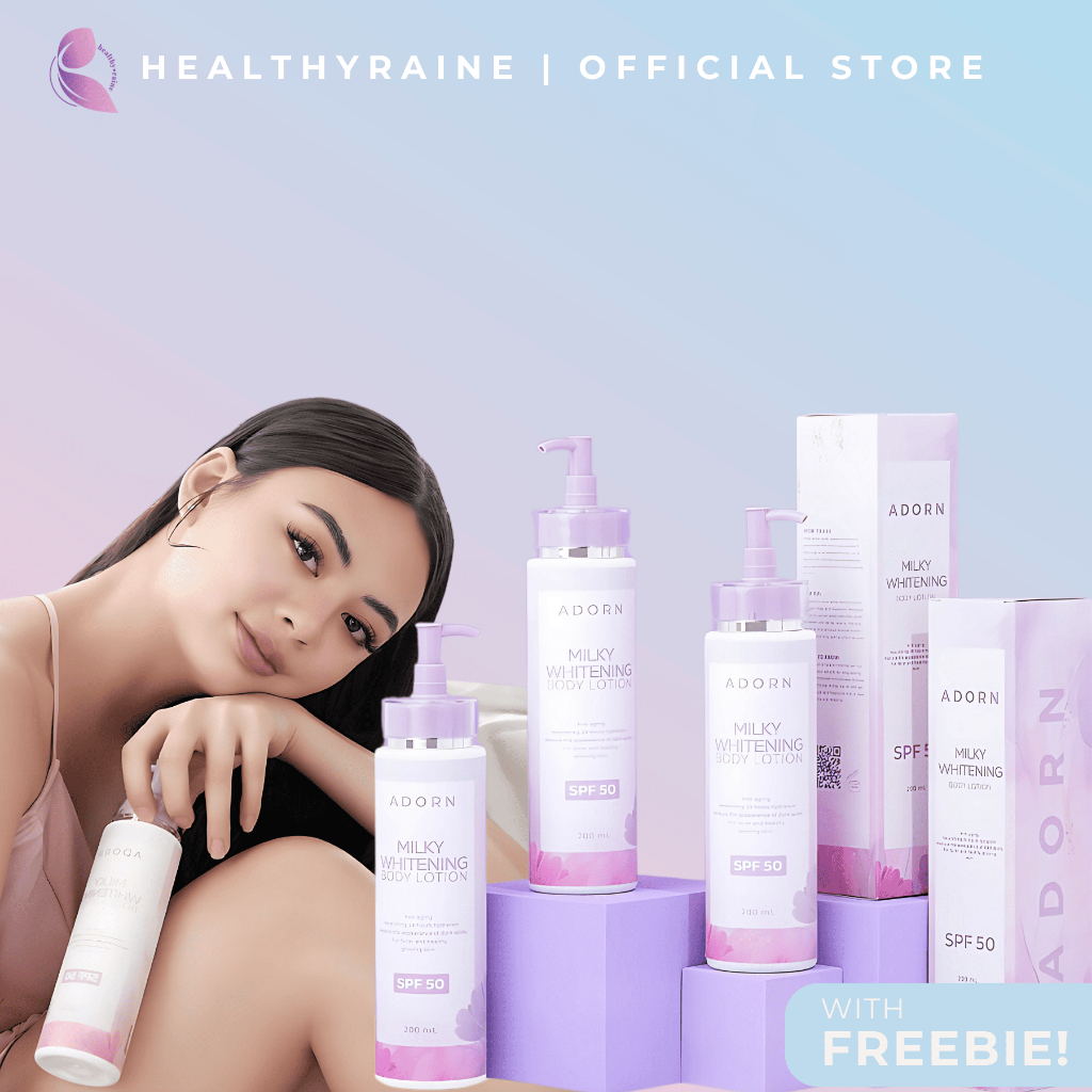 ADORN Milky Whitening Body Lotion with SPF 50 protection and nourishing ...