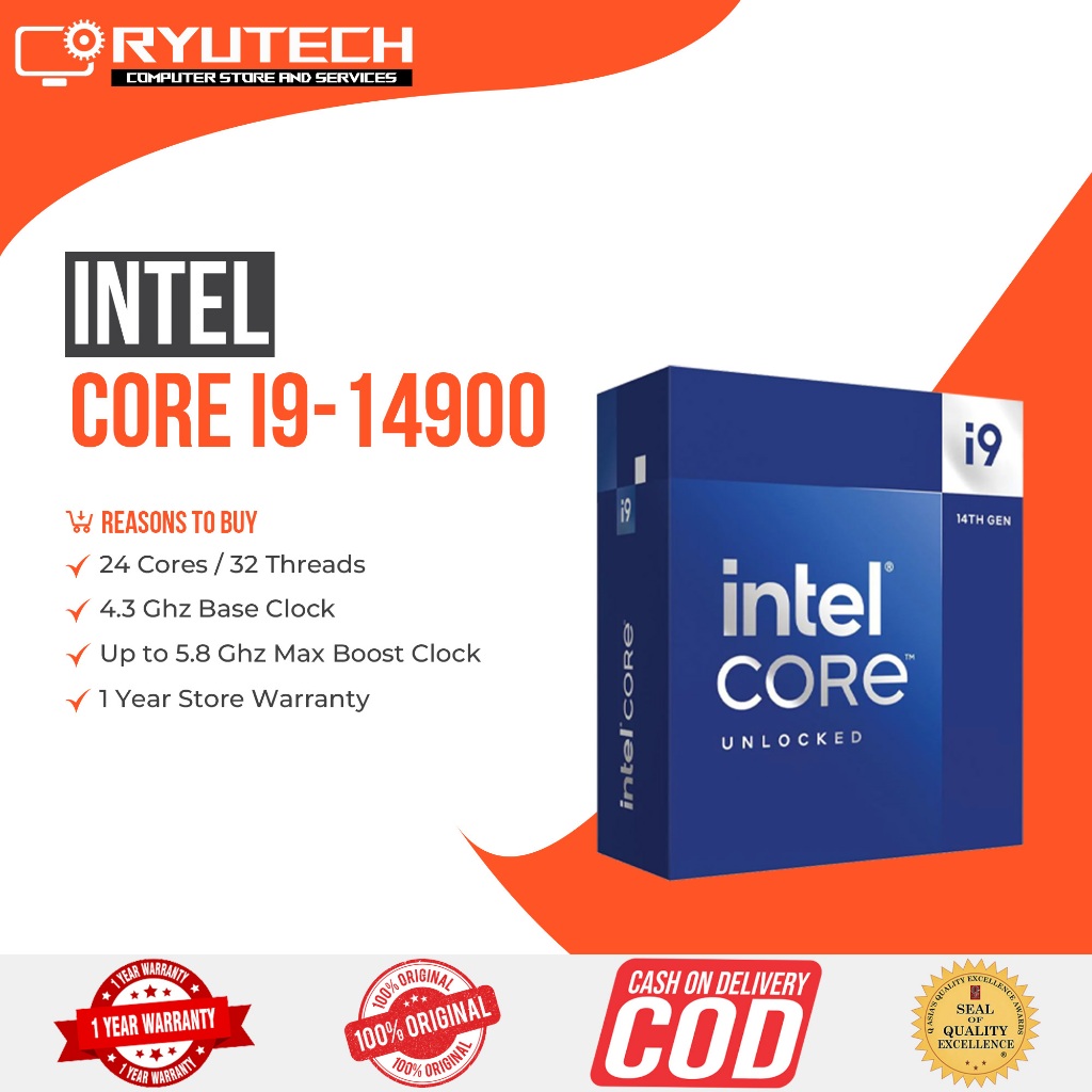 INTEL CORE I9-14900 - 24 Cores / 32 Threads, 4.3 Ghz Base Clock, Up to ...