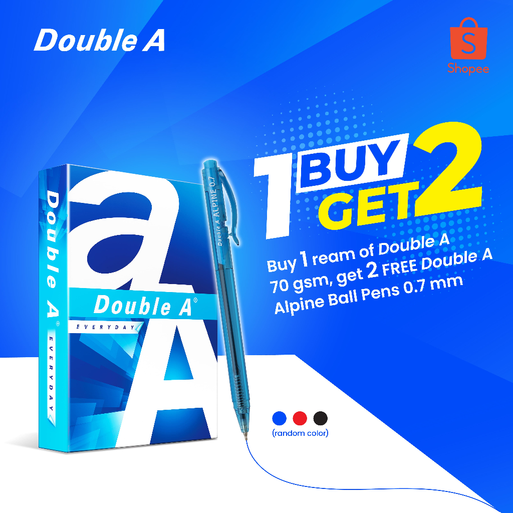 Double A Bond Paper A11(Short) 70GSM 500 Sheets per ream FREE DA Alpine ...