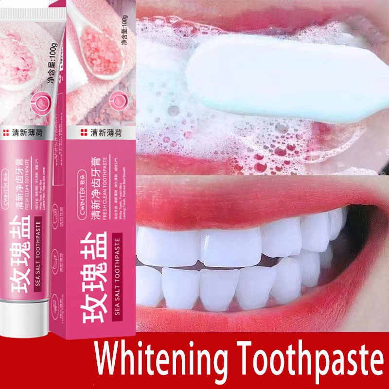 Rose Sea Salt Teeth Whitening Toothpaste Oral Hygiene Remove Plaque ...