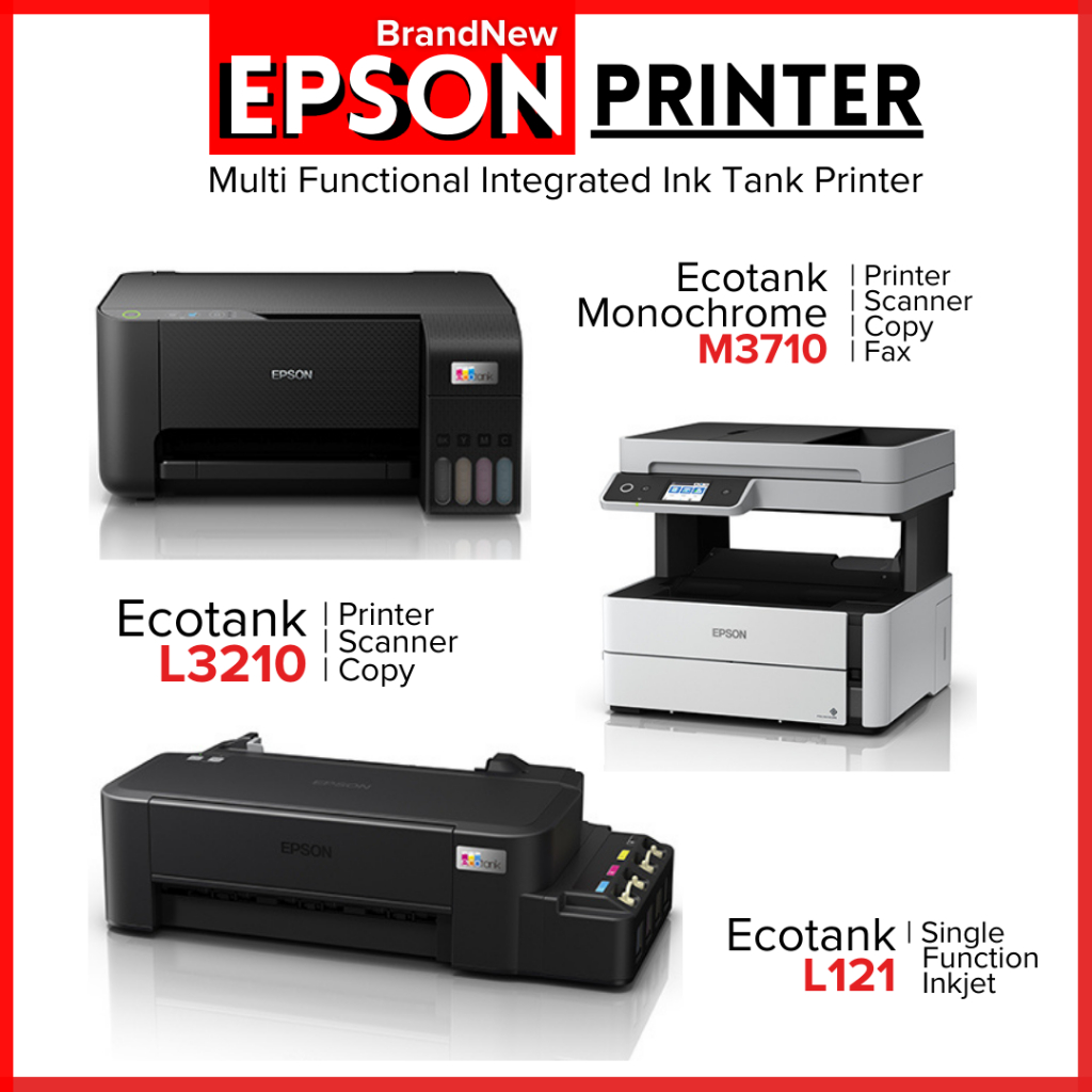 Brand New Epson EcoTank Printer - L3210 / L121 / M3710 | Fast & High ...