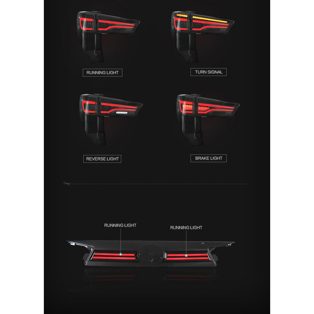 VLAND Tail Light Tail Lamp Assembly with Trunk LED for Toyota Innova ...