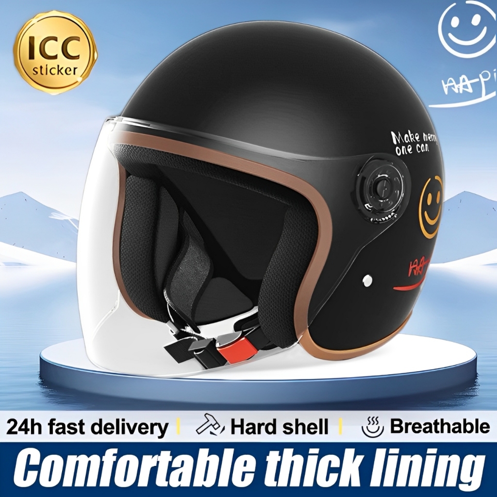 With ICC Motorcycle helmet half face helmet couple helmet High ...