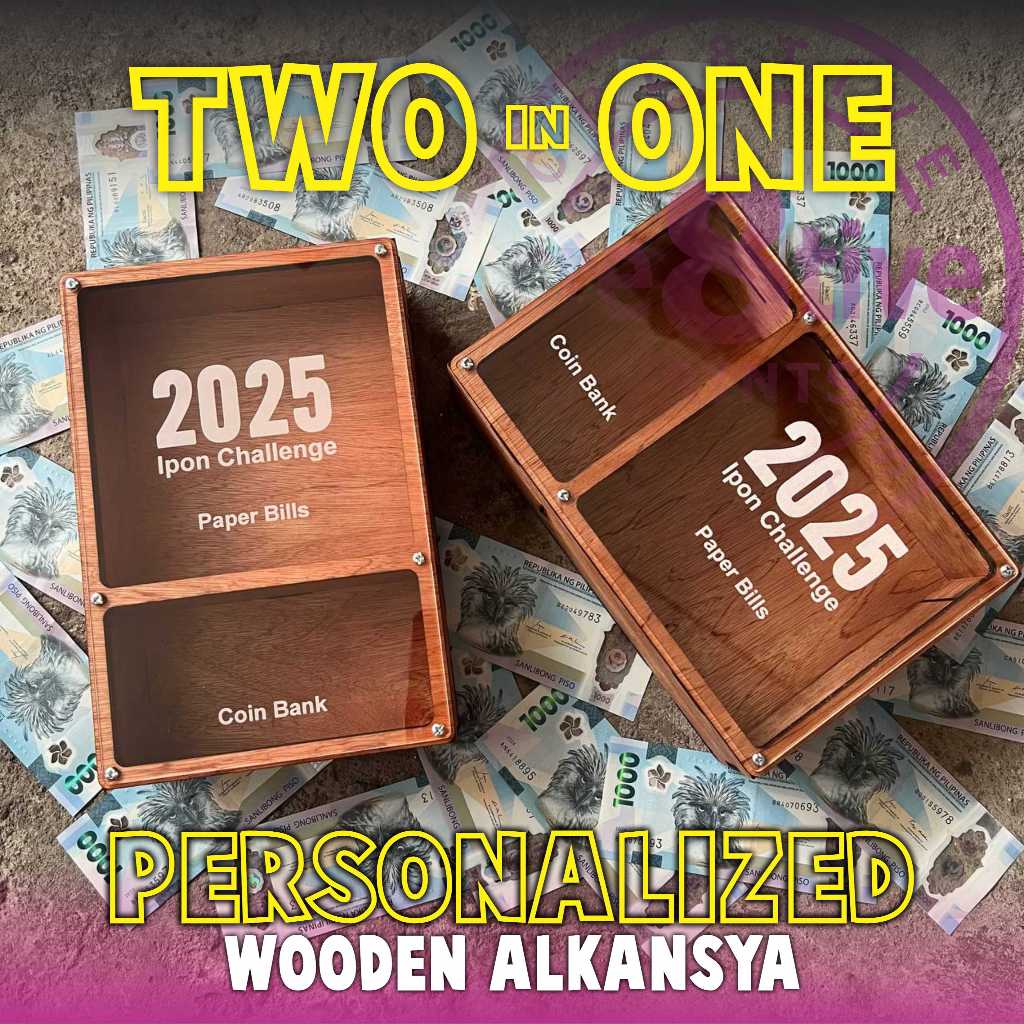 2 in 1 Wooden Personalized Alkansya / Free Engrave | Shopee Philippines