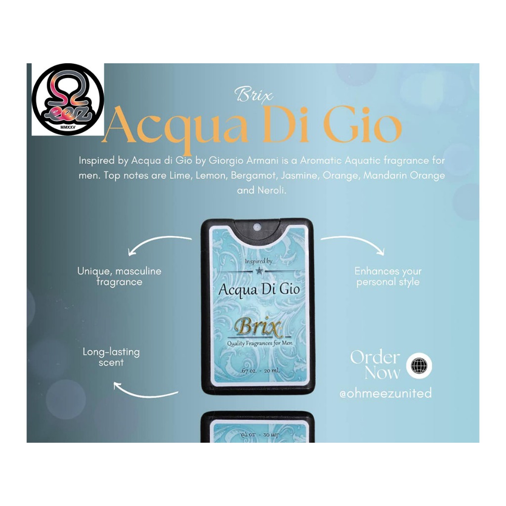 BRIX Acqua Di Gio Perfume for Men | Shopee Philippines