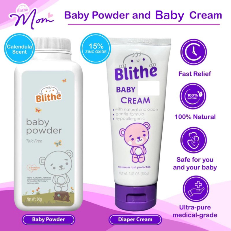 blithe cream baby powder talc free cornstarch zinc oxide nipple lanolin ...