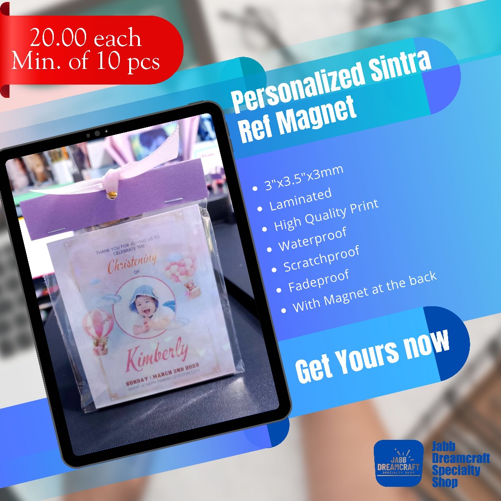 Personalized Sintra Board Ref Fridge Magnet Souvenir Giveaway ...