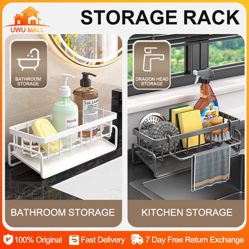 Kitchen Sink drain rack With Towl Holder Sink Organizer Rack Soap ...