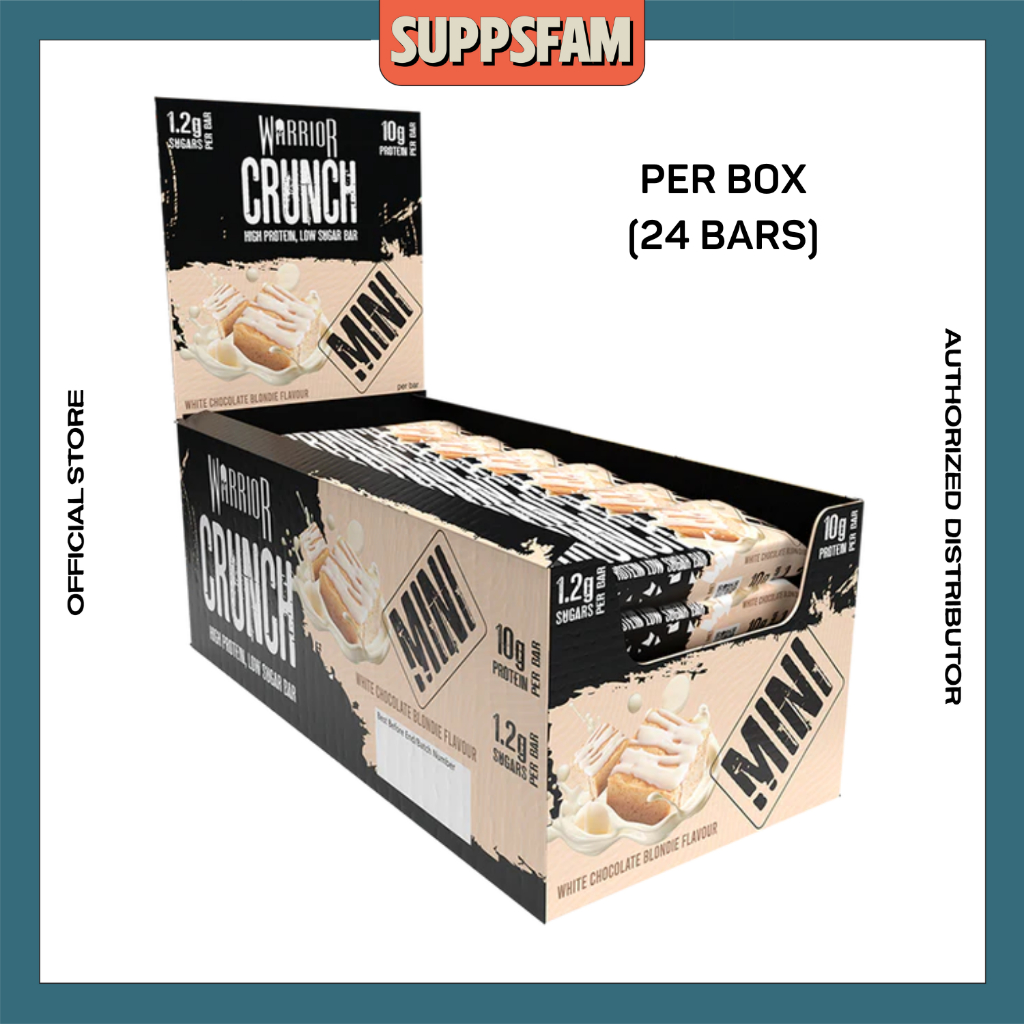 Warrior Crunch Mini - High Protein Bars -10g Protein Each Bar-Low Carb, Low Sugar Snack -(24 ...