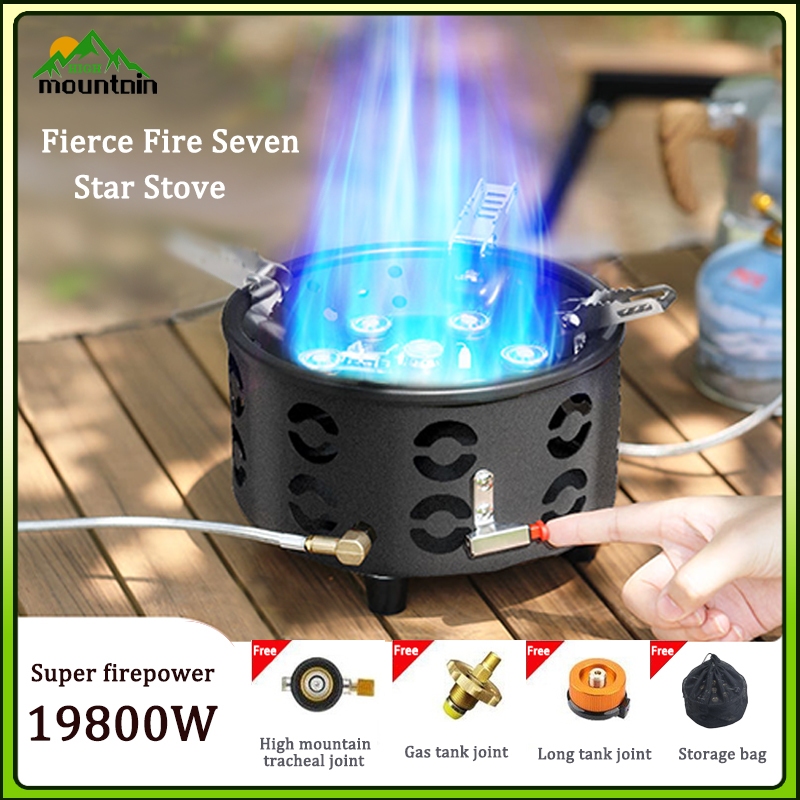7 Core 19800W Strong Fire Power Camping Stove Portable Tourist Gas ...