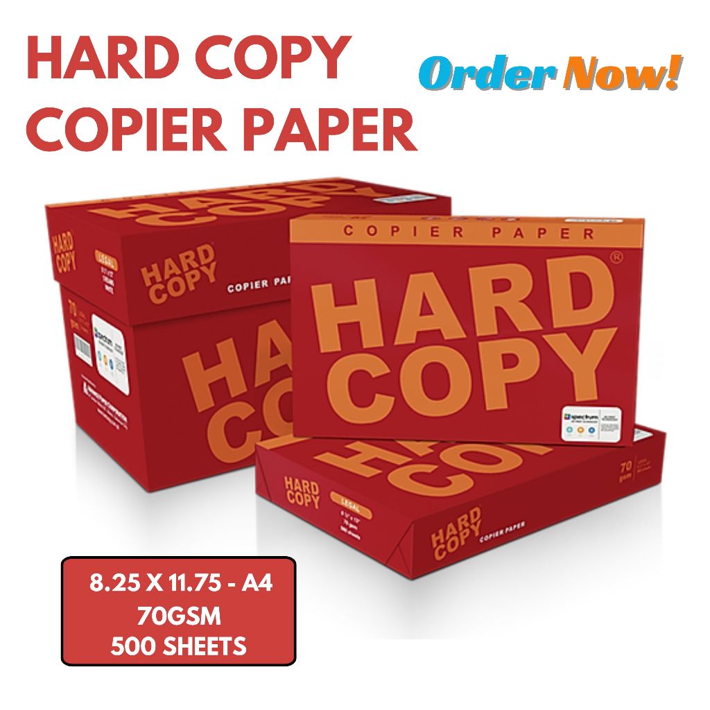 Hard Copy Bond Paper 1 Ream 500 sheets [ Short / A4 / Long ] | Shopee ...