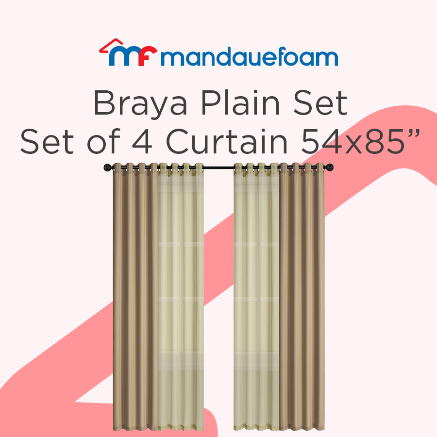 Mandaue Foam Braya Plain Set of 4 Curtains 54x85" | Shopee Philippines