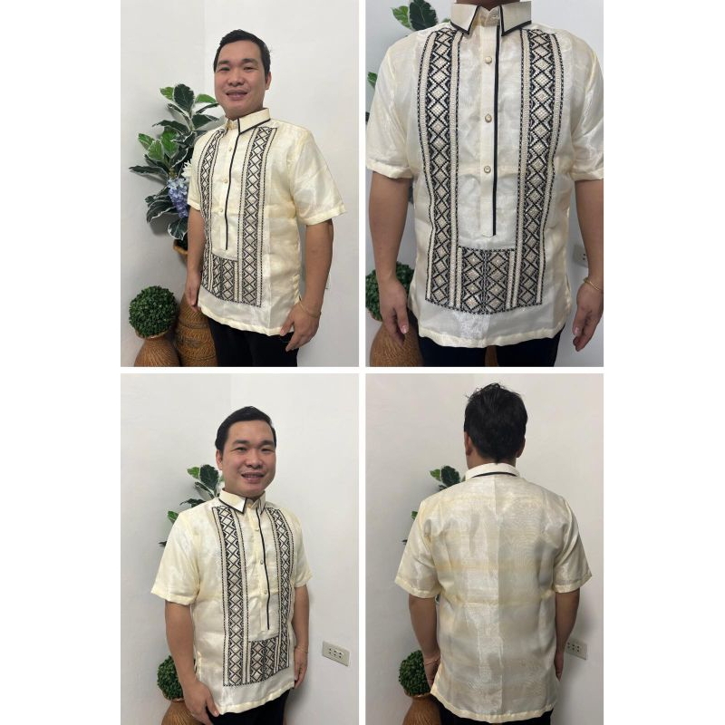 Polo Barong - with Piping and Lining Random embro design #P-M | Shopee ...