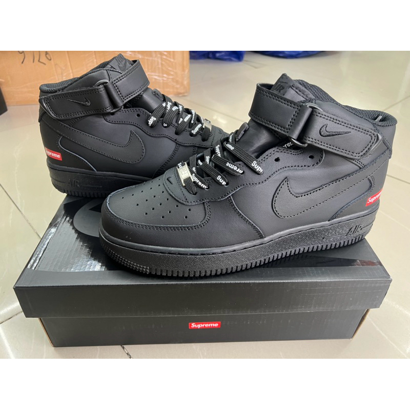 Af1 High "Suprmę" With extra laces (Airforce) Black / White | Shopee ...