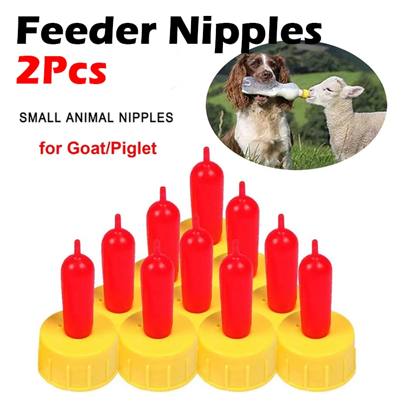 2/10Pcs Latex Nipple Drinker Goat Feeder Red Yellow Milk Drinker ...