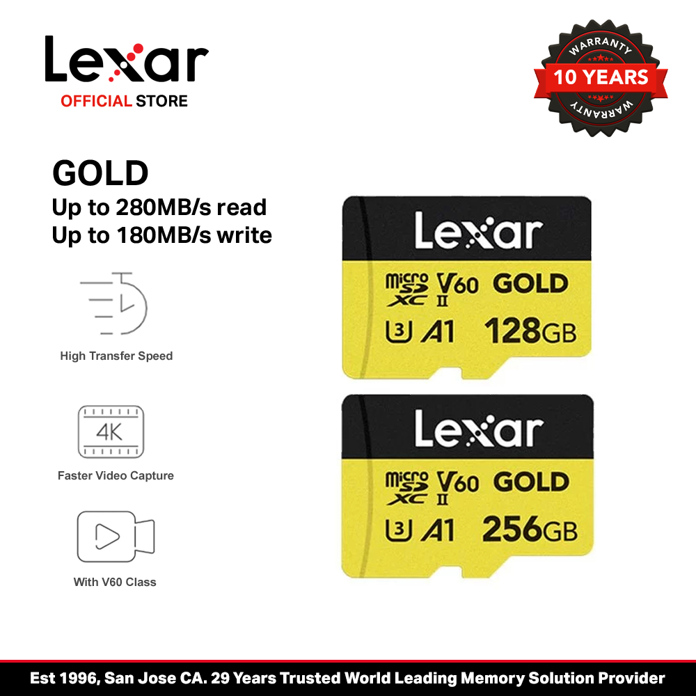 Lexar Professional Gold 128GB/256GB microSDXC UHS-II Card Micro SD Card | Shopee Philippines