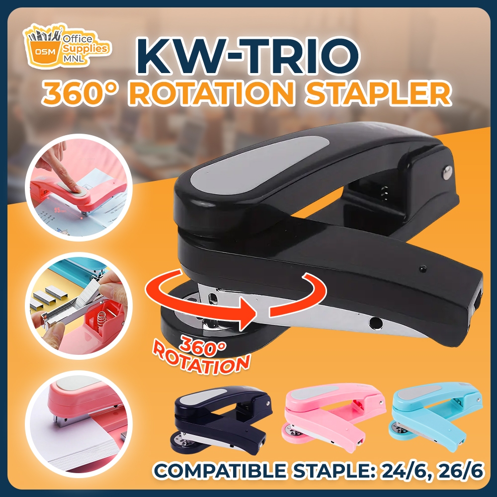 KW-TRIO 360 Swivel Stapler Rotation Heavy Duty 24/6 | 26/6 Size Staples ...