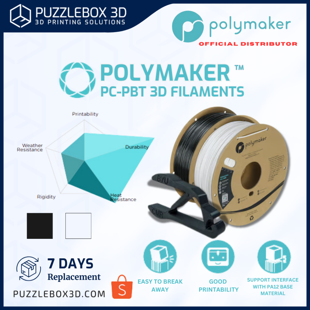 Polymaker PC-PBT polymer blend (1.75mm & 2.85mm) filament. Extreme temperature Resistance ...