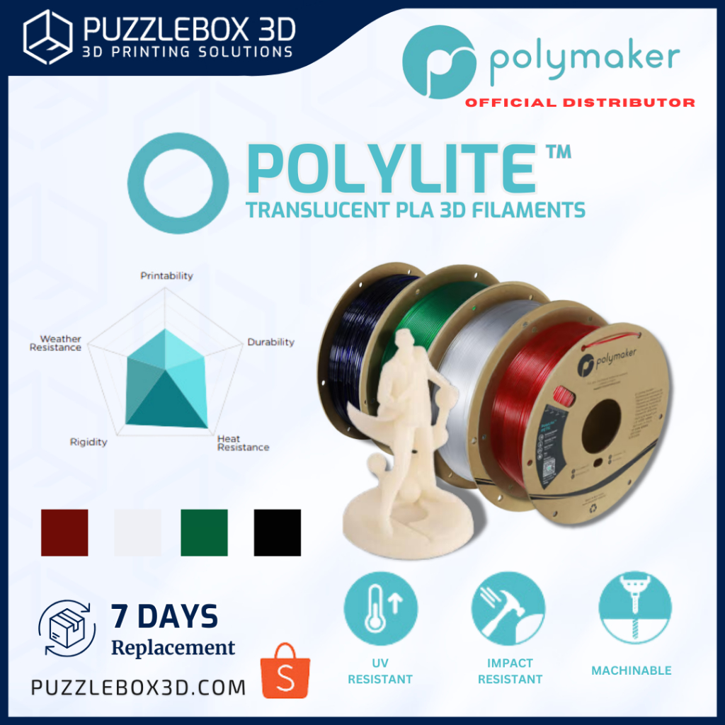 Polymaker Panchroma Translucent PLA 3D Printing Filament Pastel Color ...