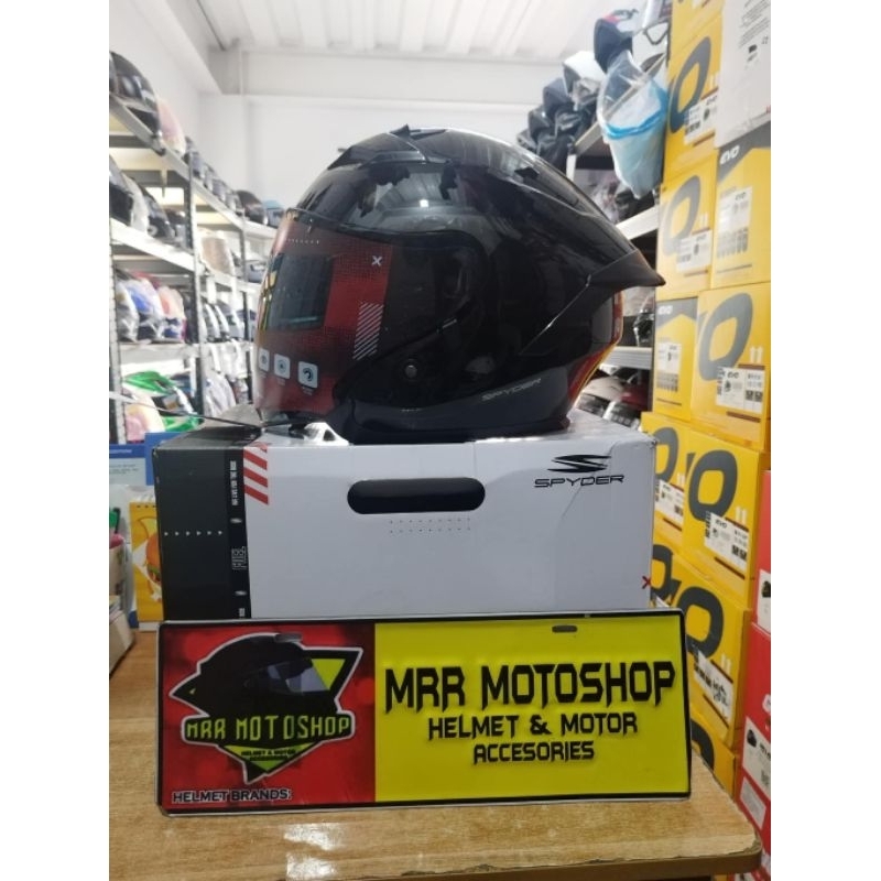 spyder fuel V2 gloosy black halface helmet | Shopee Philippines