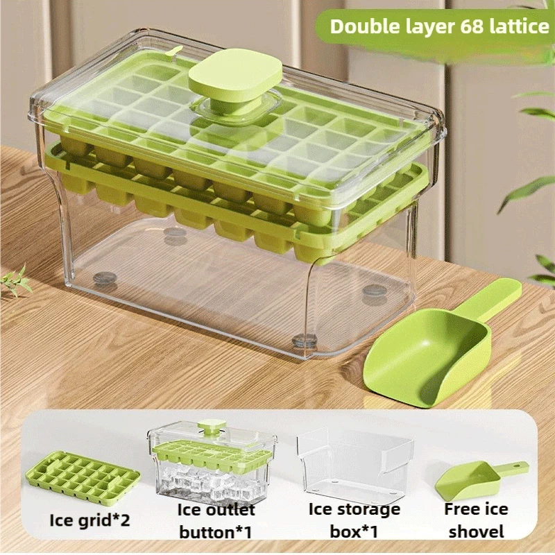 Ice Cube Molder Ice Cube Tray with Lid and Ice Lattice scraper for ...
