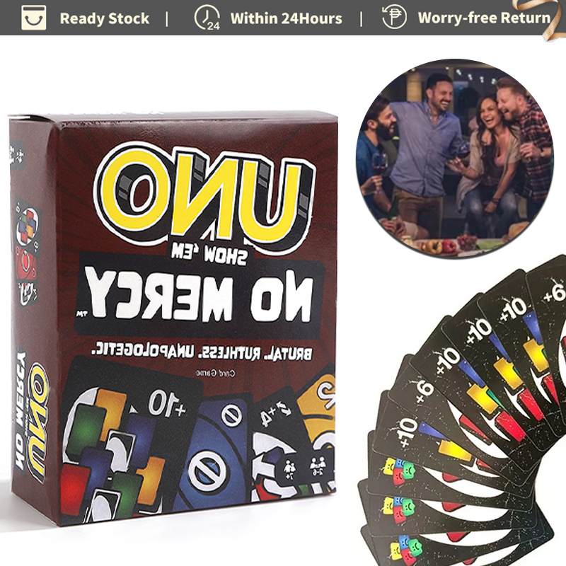 UNO Cards No Mercy Game Cards Reverse Challenge Table Game Classic ...