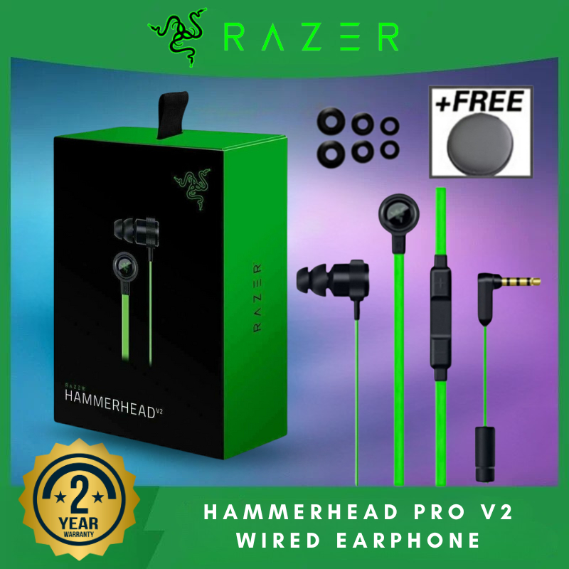 Razer Hammerhead Pro V2 Earphone For Phone 3.5mm Wired In Ear Bass ...