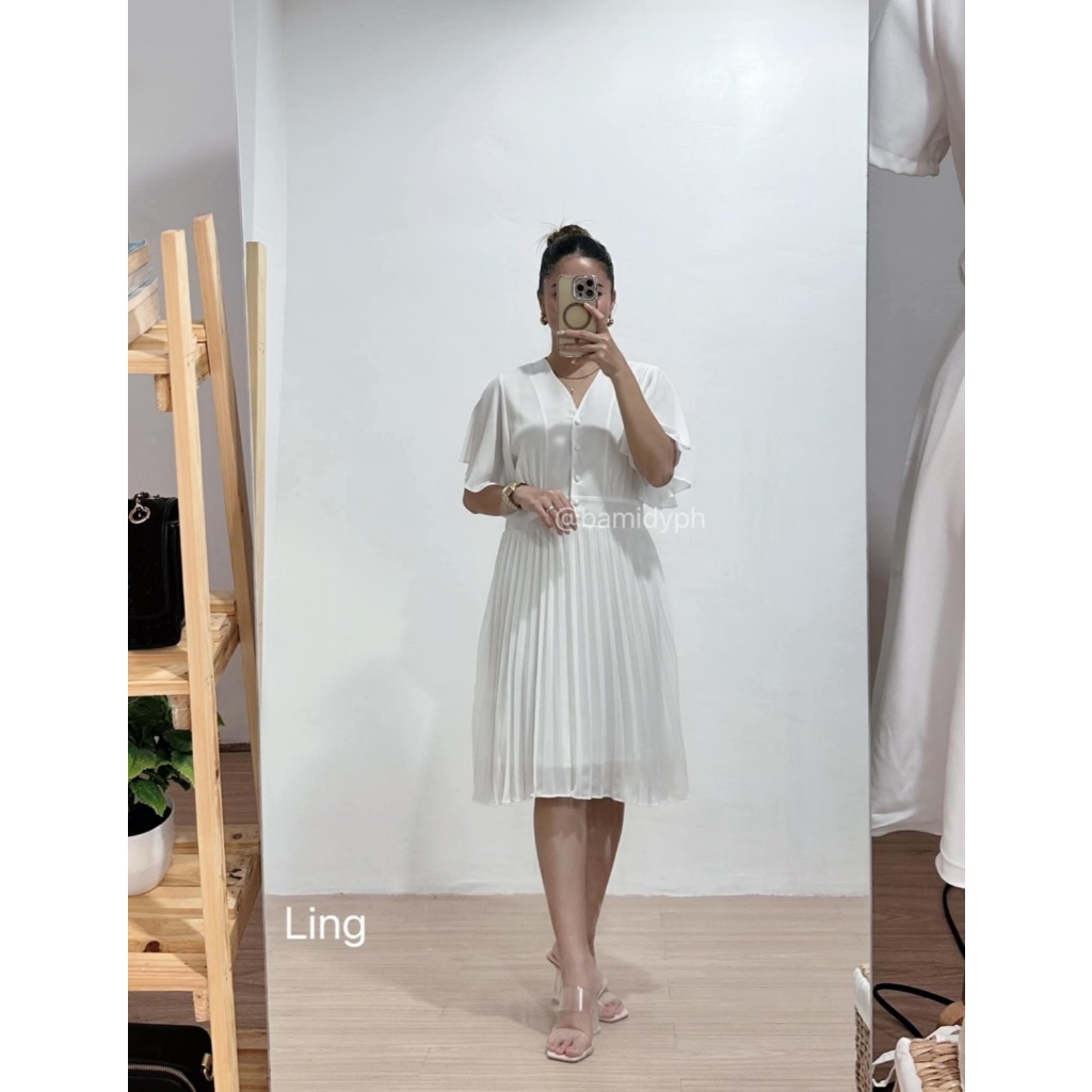 Ling Chiffon Midi Dress Classy | Shopee Philippines