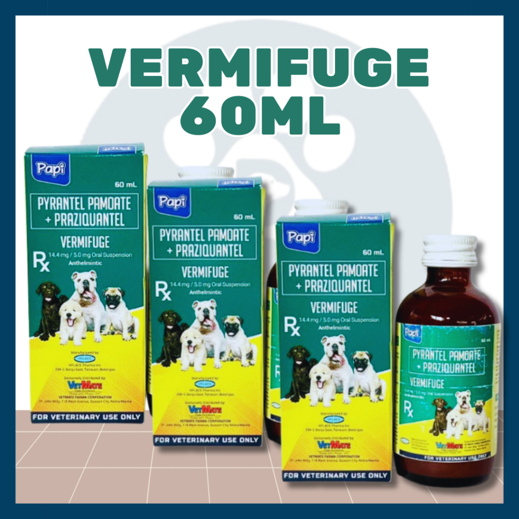 [CARE AGRIVET] 3pcs Papi Vermifuge Suspension Dewormer 60mL for Dogs ...