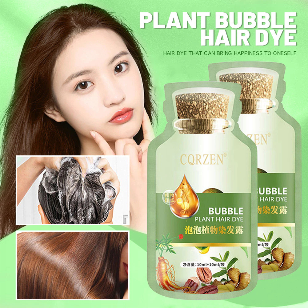 10PCS Bubble Hair Dye Shampoo Hair Coloring Cream plant extract hair ...