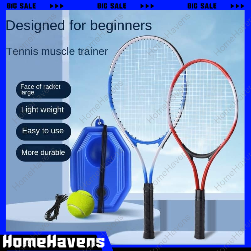 HomeHavens Single Tennis Trainer for Kids with Racket and Elastic Rope ...