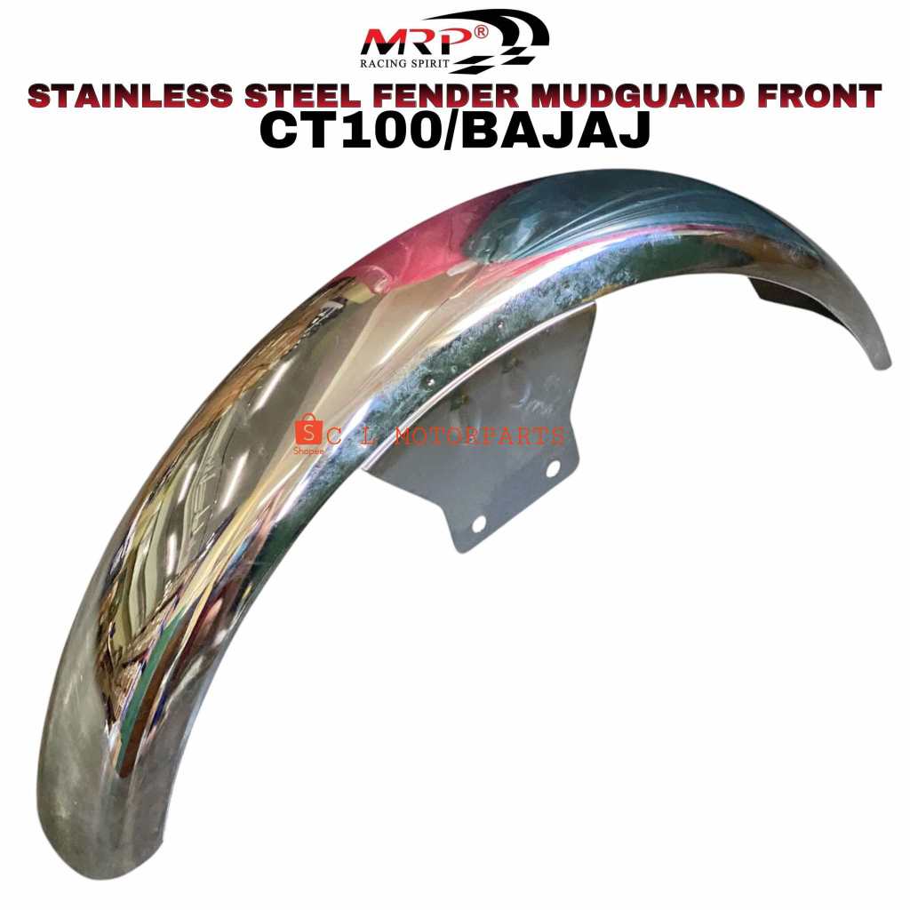 MRP FRONT STAINLESS STEEL FENDER MUDGUARD (CT100/BAJAJ) | Shopee ...