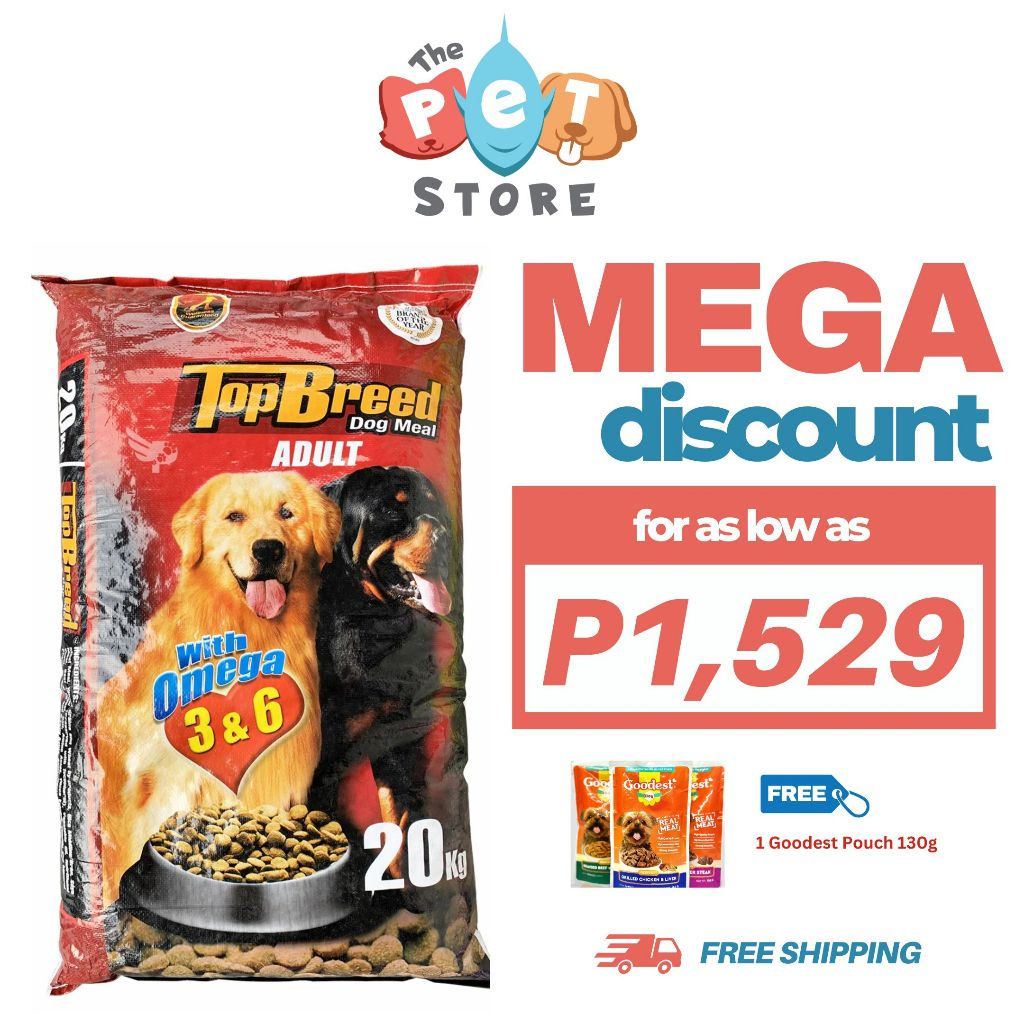 Top Breed Adult 20kg (FREE 1 GOODEST Pouch 130g) -Dog | Shopee Philippines