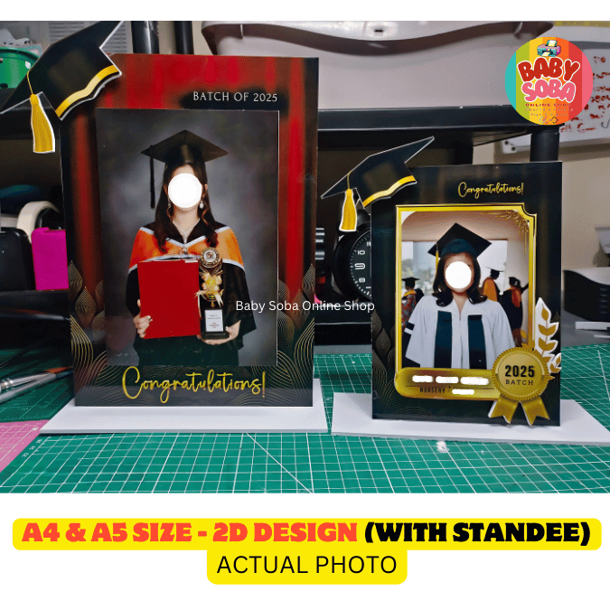 Graduation 2D Sintra Board Decor with Standee - (A4 AND A5 size ...