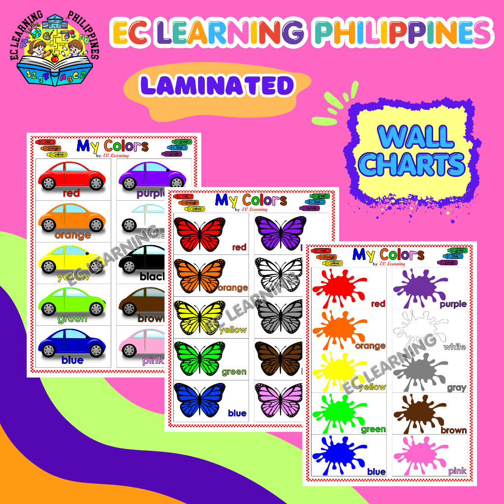 COLORS CHART Laminated Educational Wall chart for kids - EC LEARNING ...