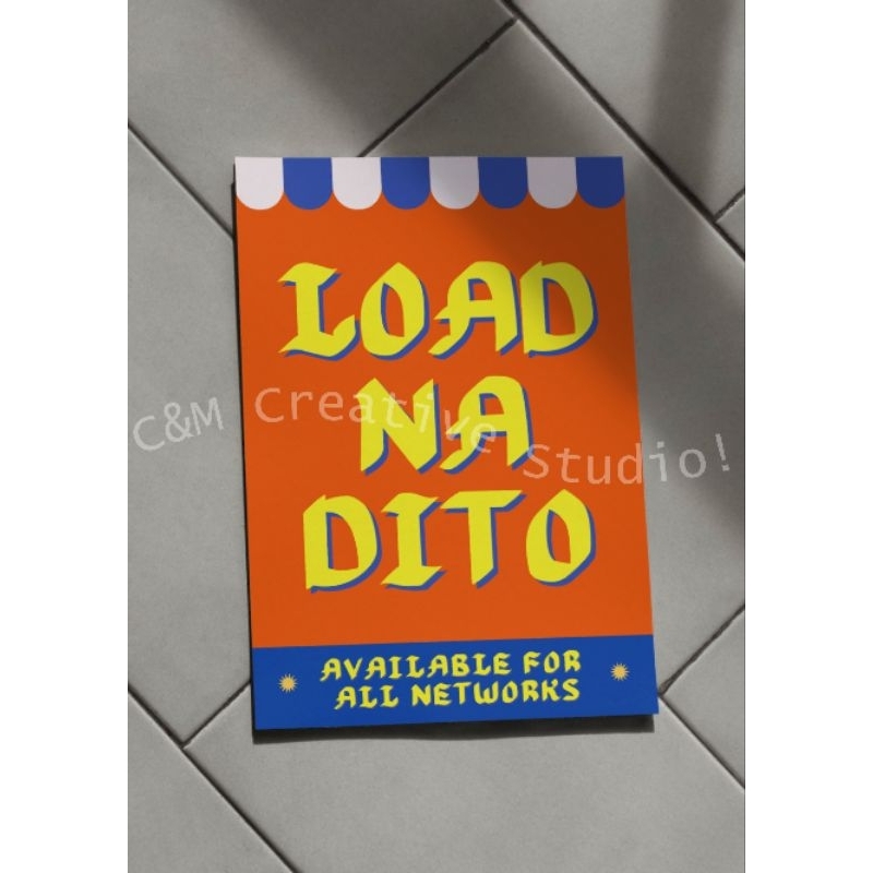 LOAD NA DITO Laminated Signage A4/A5 Size | Shopee Philippines