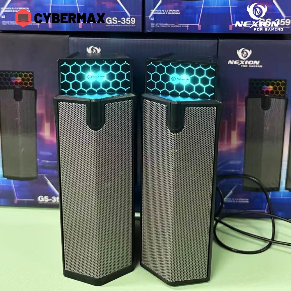 Nexion 2 in 1 Sound Bar Audio Wired RGB Speaker USB For Desktop Laptop ...