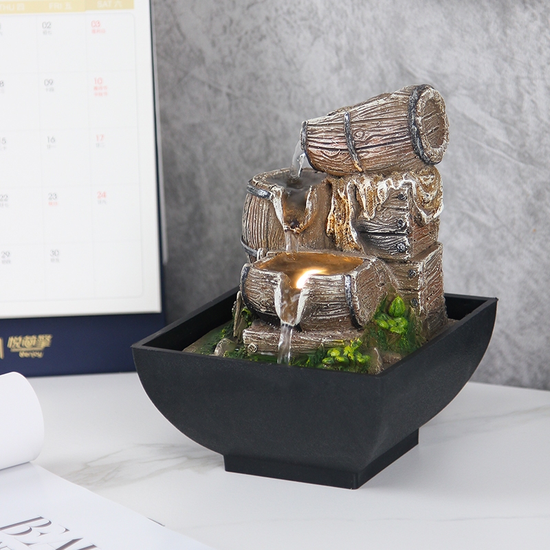 Relaxation Waterfall LED Decorative Indoor Tabletop Water Fountain ...