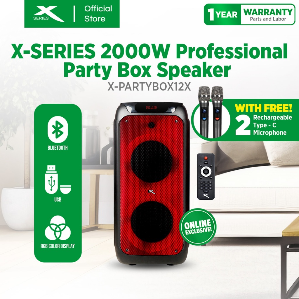 XTREME/X-SERIES 2000W Professional Party Box Speaker 12" Bass Woofer ...