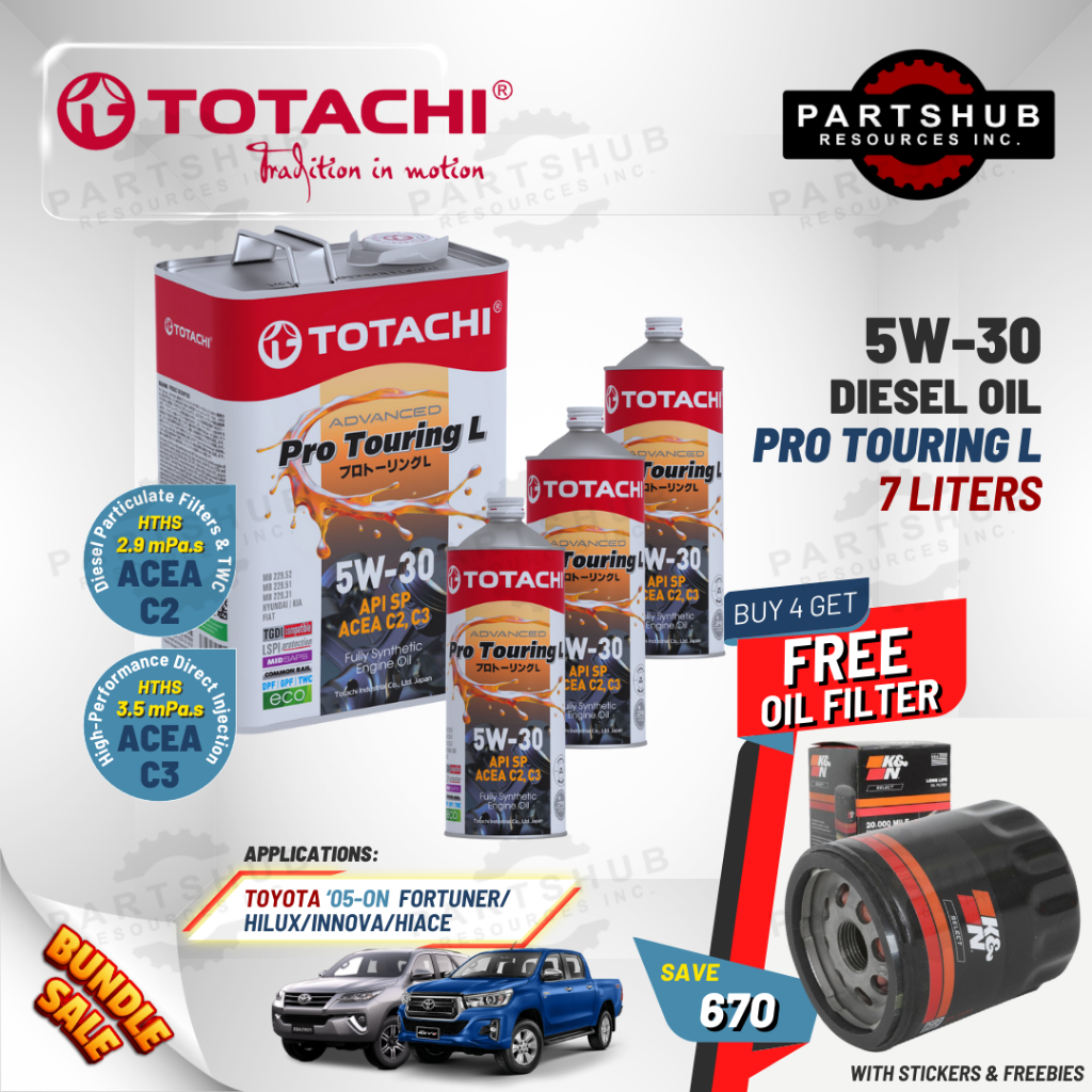 TOTACHI 7 LITERS 5W-30+PACKAGES (HILUX/FORTUNER/INNOVA/HIACE) PRO ...