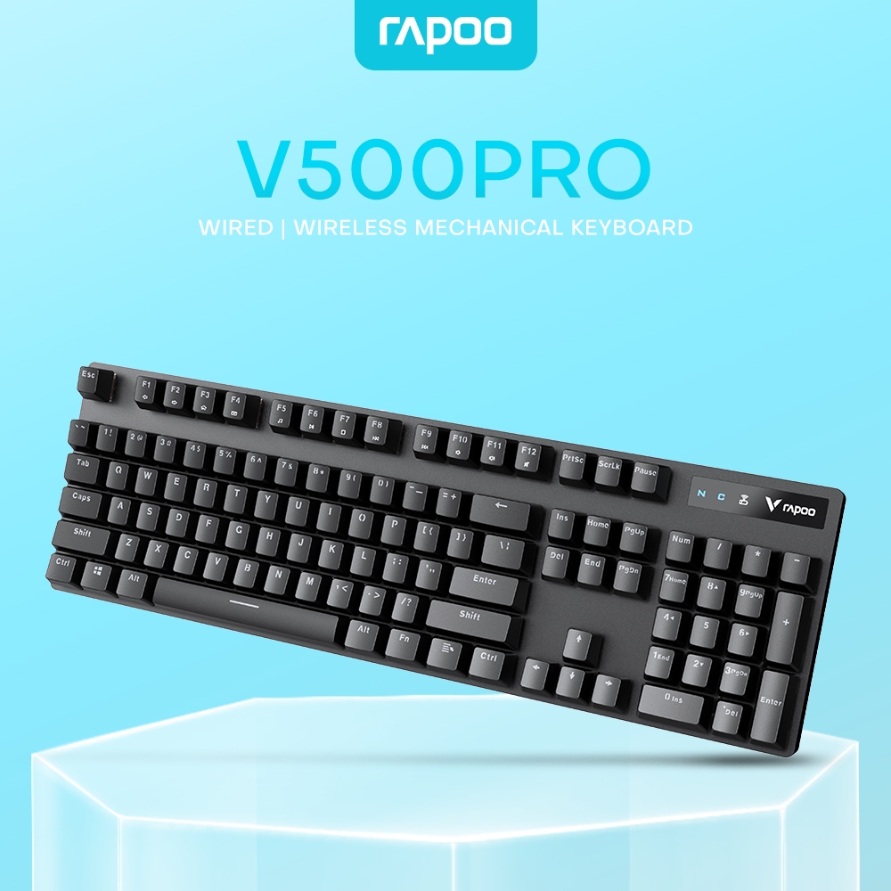 Rapoo V500PRO Wired/Wireless Mechanical Keyboard Blue Switch Edition 2 ...