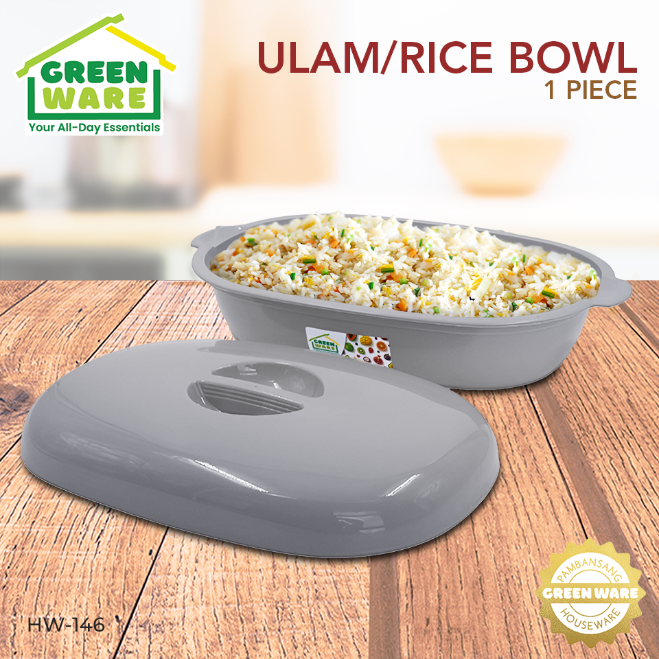 Greenware Rice Ulam Serving Bowl w/ Cover HW-146 | Shopee Philippines