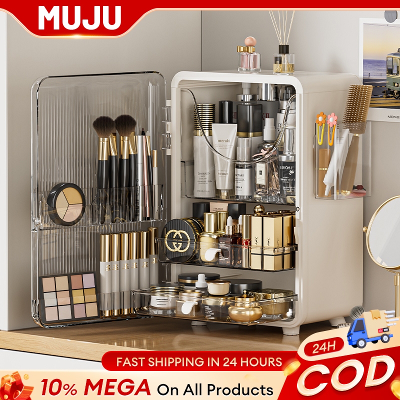 MUJU Cosmetic Beauty Storage Box Makeup Storage Box Dustproof Skin Care ...