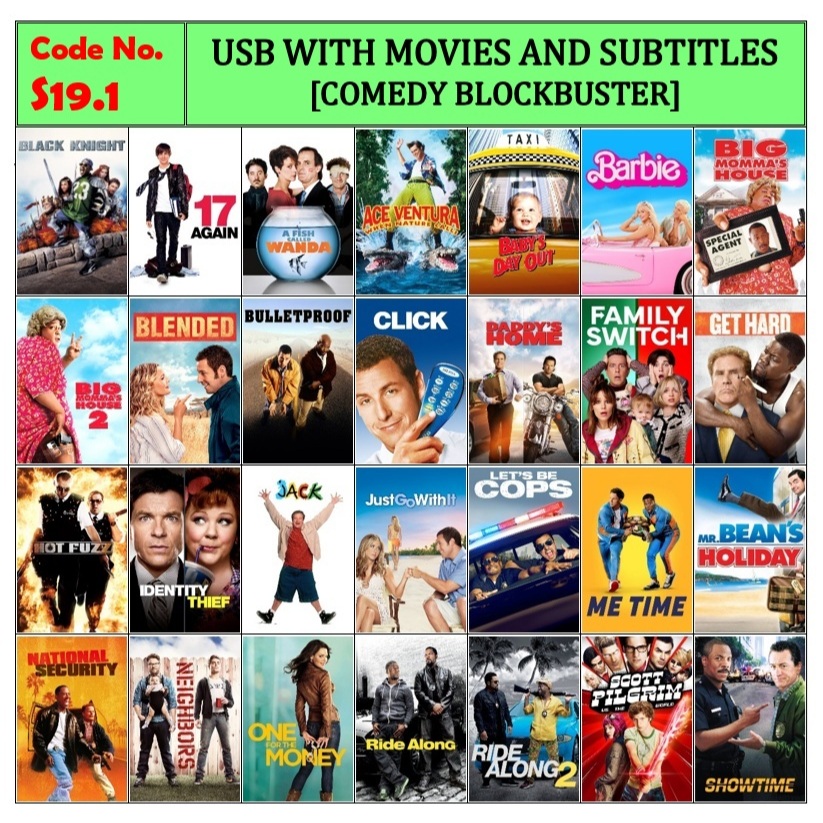 Flash Drive With Comedy Blockbuster Movies Subtitle Included Code No ...