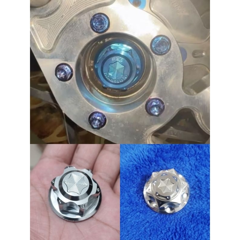 Titanium Gr5 Rear Nut For Click/nNmax/Pcx/Aerox/M3/Xmax/Fazzio | Shopee ...