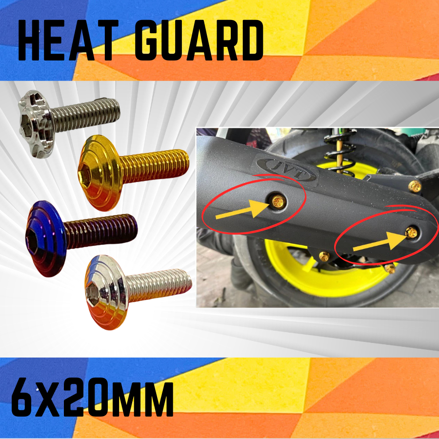 (2pcs) HENG BOLTS 6x20mm for PIPE HEAT GUARD | Shopee Philippines