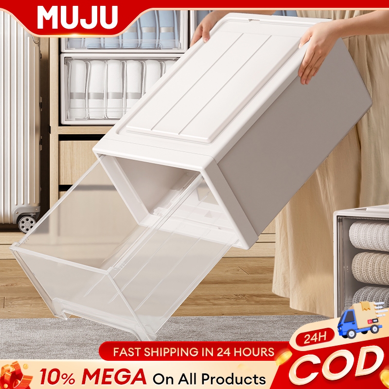 MUJU Stackable Storage Box Organizer for Clothes Underwear Bra Sock ...