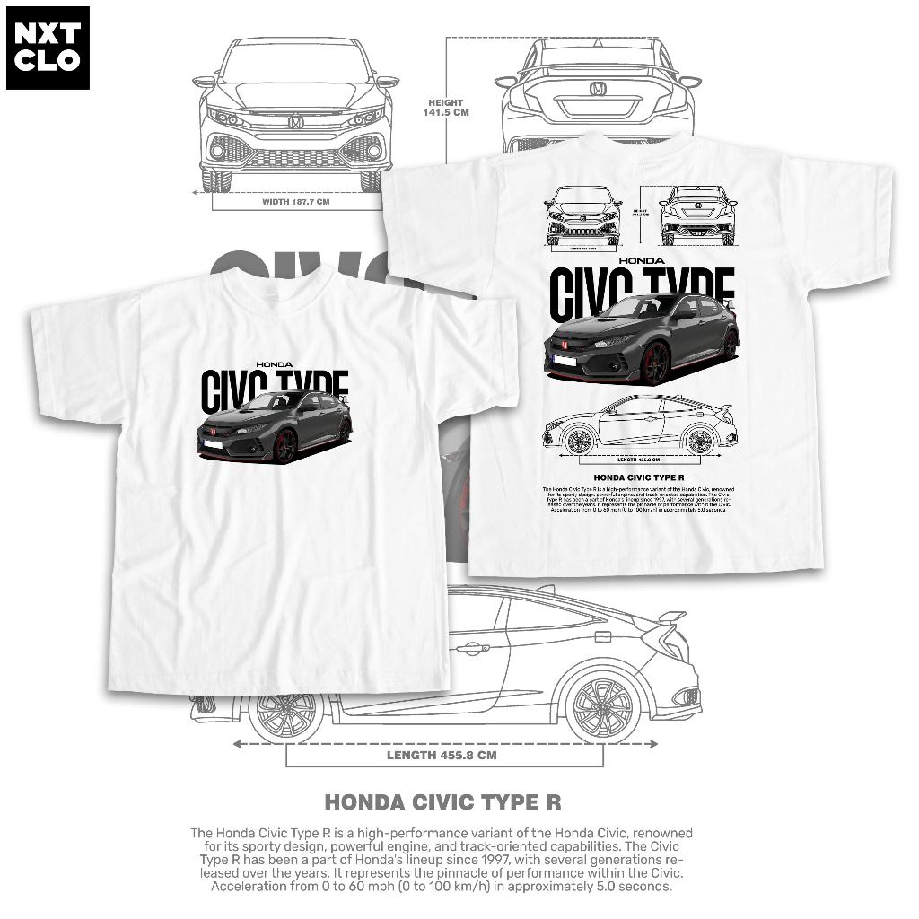 CAR ENTHUSIAST - HONDA CIVIC TYPE R SHIRT DESIGN - REGULAR FIT - UNISEX ...
