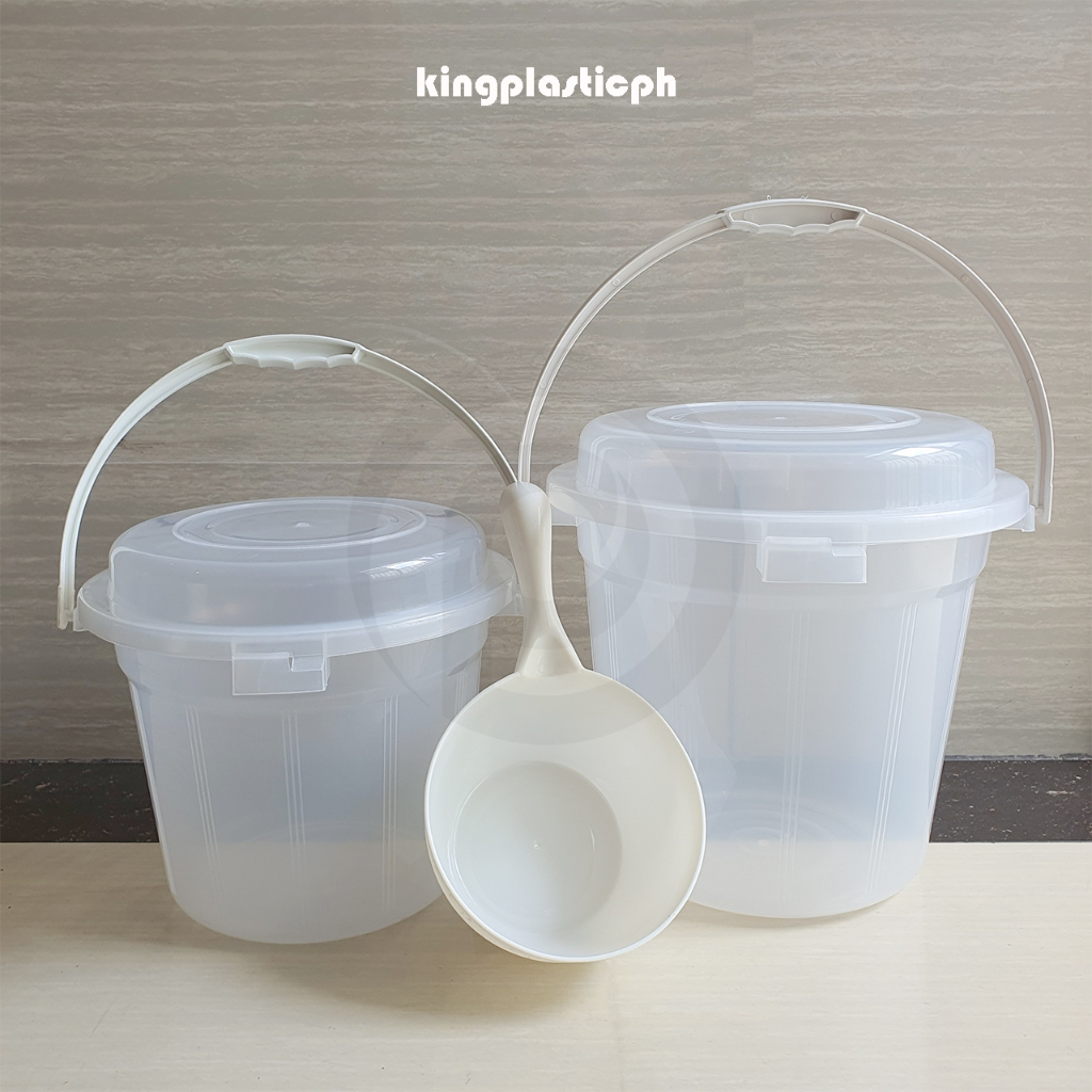Heavy Duty Transparent Pail / Timba With Cover and Dipper / Tabo ...
