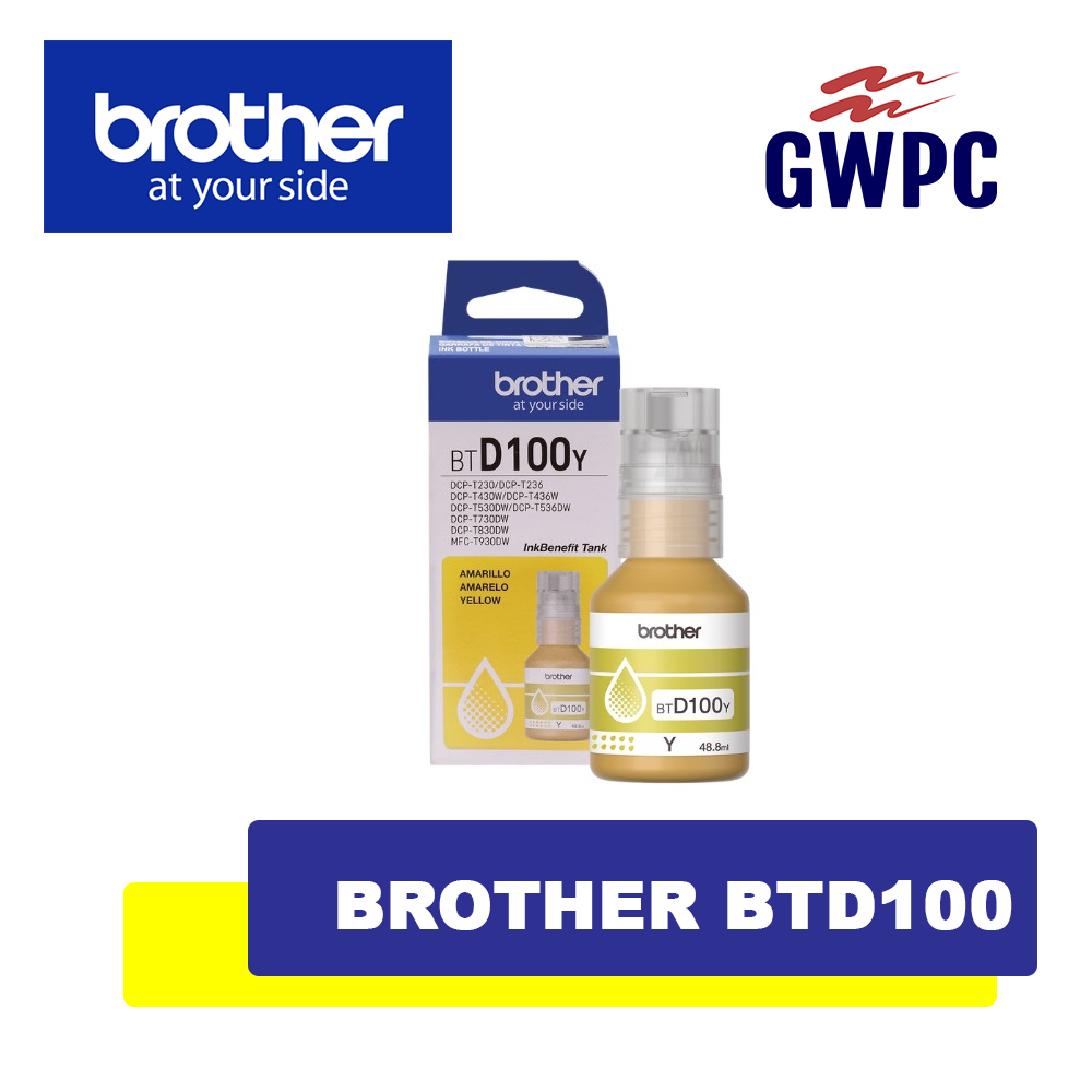 Brother BTD100 Genuine Ink Bottle for T430W T530DW T730DW T830DW T930DW ...